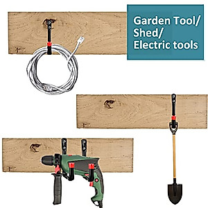 24 Pcs Garage Bike Hose Hooks Shed Storage Hooks and Hangers Garden Hose Hook Shovel Holder Heavy Duty Hooks J Utility Hangers Ladder Hooks for Wall Hangers Wall Hooks for Hanging Bikes, Ladders, Cord