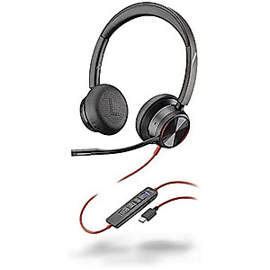 Plantronics Poly - Blackwire 8225 Wired Headset with Boom Mic Dual-Ear (Stereo) Computer Headset - USB-C to Connect to Your PC/Mac - Active Noise Canceling-Works with Teams (Certified), Zoom &More