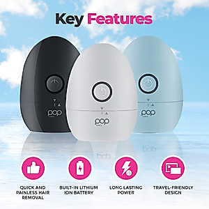 Pop Sonic Moon Shaver (Black) - Face & Body Shavers for Men & Women - 3 Floating Rotary Heads Face Shaver w/Removable Cap - Long Lasting Lithium-ion Battery Portable Electric Shaver & Leg Shaver