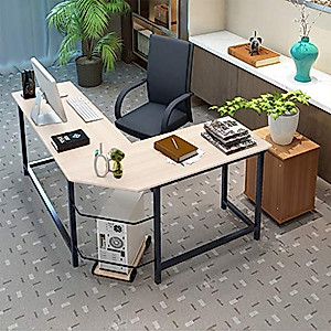 melupa L-Shaped Desk Computer Corner Desk, Home Office Gaming Table, Sturdy Writing Workstation, Space-Saving, Easy to Assemble