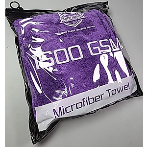 DEUTSCHMOTOR Super Fast 1600 GSM Large Microfiber Drying Towels 31"x20" (80x50cm) one Towel drys one car 2022 Twist-Loop Design (Purple)