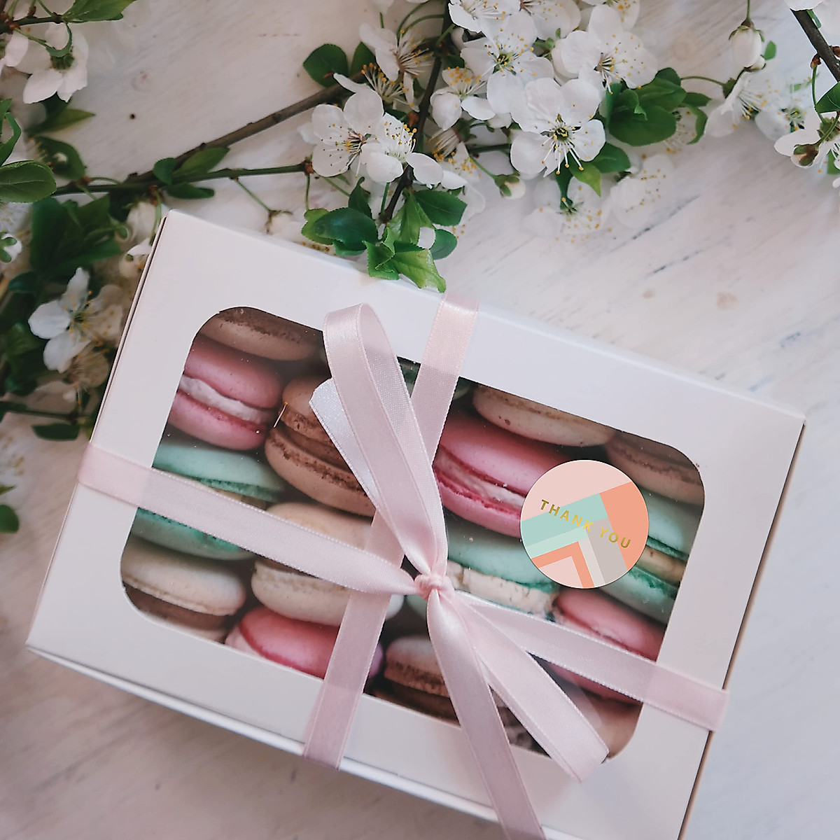 Gooji Modern Thank You Stickers for Small Business, Packaging, Wedding, Party Favor, Envelopes Seal, Gold Foil Rolls, 500 Pack Bulk Supporting Purchase Order Labels, Baby Bridal Shower, Pink 1.5 inch