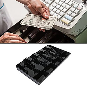 Acrux7 Cash Register Drawer Insert Tray 16 Inch Cash Money Tray Replacement with 4 Coin/5 Bill Drawer Register Insert Tray Storage Case with ABS Plastic Clip, Cash Organizer Tray for Small Business