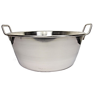 Cazo Para Carnitas 16" Stainless Steel Heavy Duty Acero Inoxidable Wok comal Fry Mexican Style