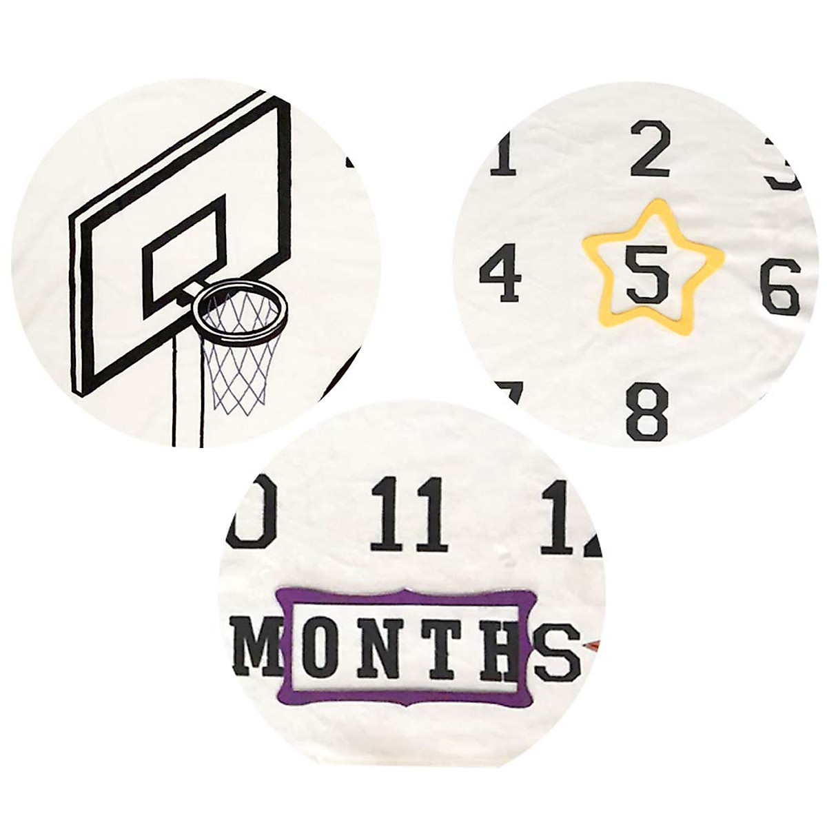 illikkuyax Baby Monthly Milestone Blanket, 40×60 Inches Infant Newborn First Year Basketball Milestone Blanket, Flannel Fleece, Best, Photography Backdrop Photo Prop for Newborn Boy Girl