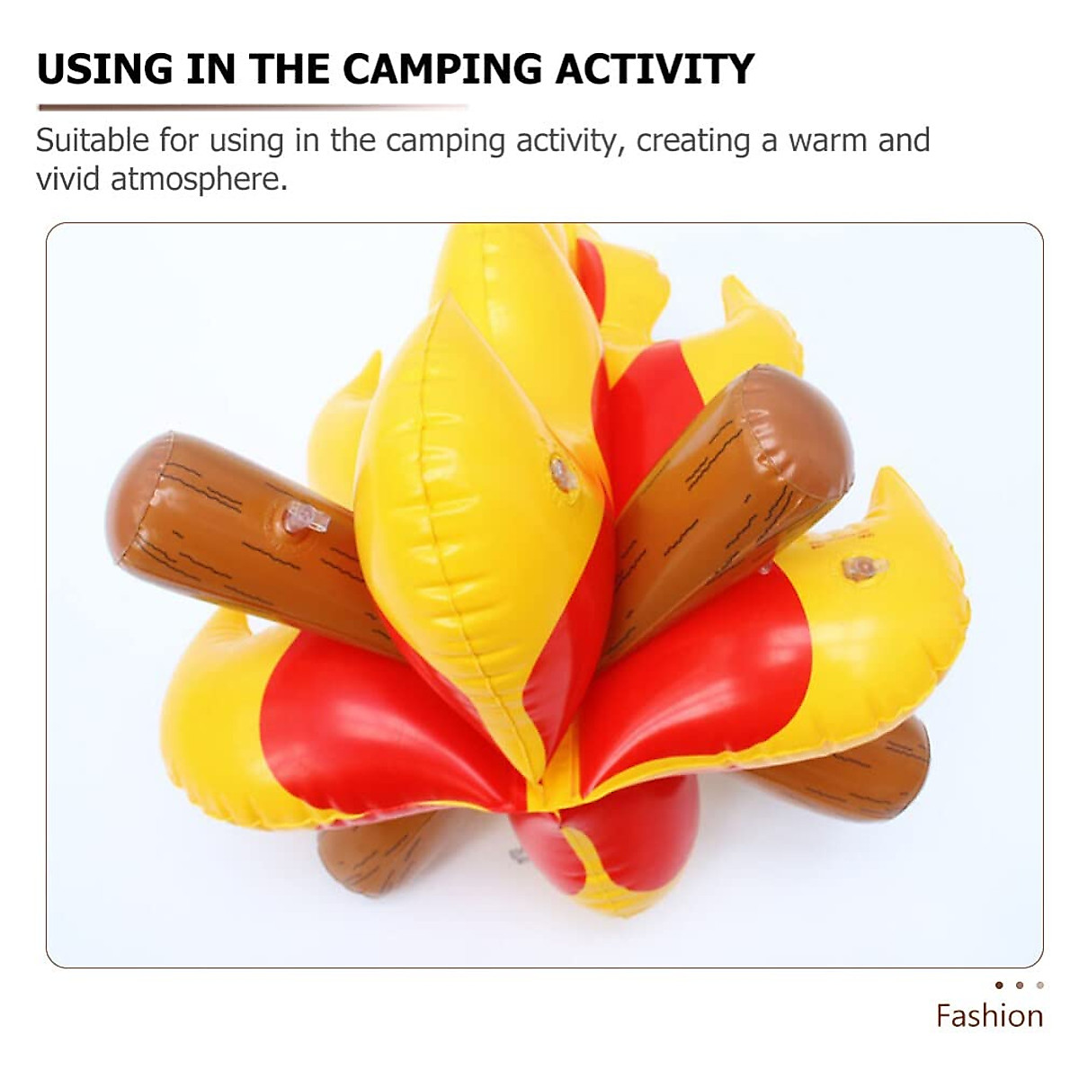Toyvian Inflatable Campfire Camping Prop, Camping Party Campfire Party Scene Decoration 18 inches Vivid Blow up Campfire for Indoor Camping Sleepovers Scene Settings
