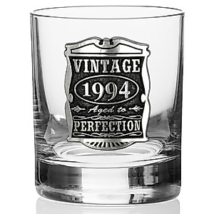 English Pewter Company Vintage Years 1994 30th Birthday or Anniversary Old Fashioned Whisky Rocks Glass Tumbler - Unique Gift Idea For Men [VIN130]