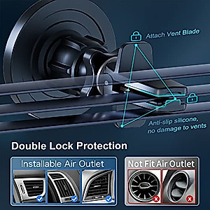 UIBI Magsafe Car Mount, Magnetic Car Phone Holder [20 Strong Magnets] with Clip 360° Rotation Air Vent Cell Phone Mount Fit for Magsafe iPhone 14 13 12 Pro Max Mini MagSafe Case