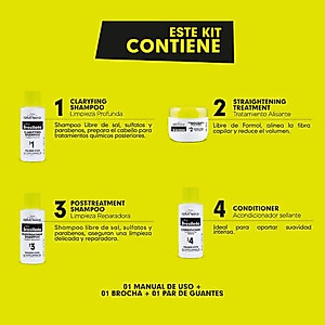 PLACENTA LIFE KERATIMASK Brazilian Straightening Kit with Keratin and Hyaluronic Acid - Keratin Treatment- Get a perfect smooth, shiny and silky- Formaldehyde FREE