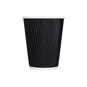 Karat C-KRC512B 12 oz Ripple Paper Hot Cup - Black (Case of 500)