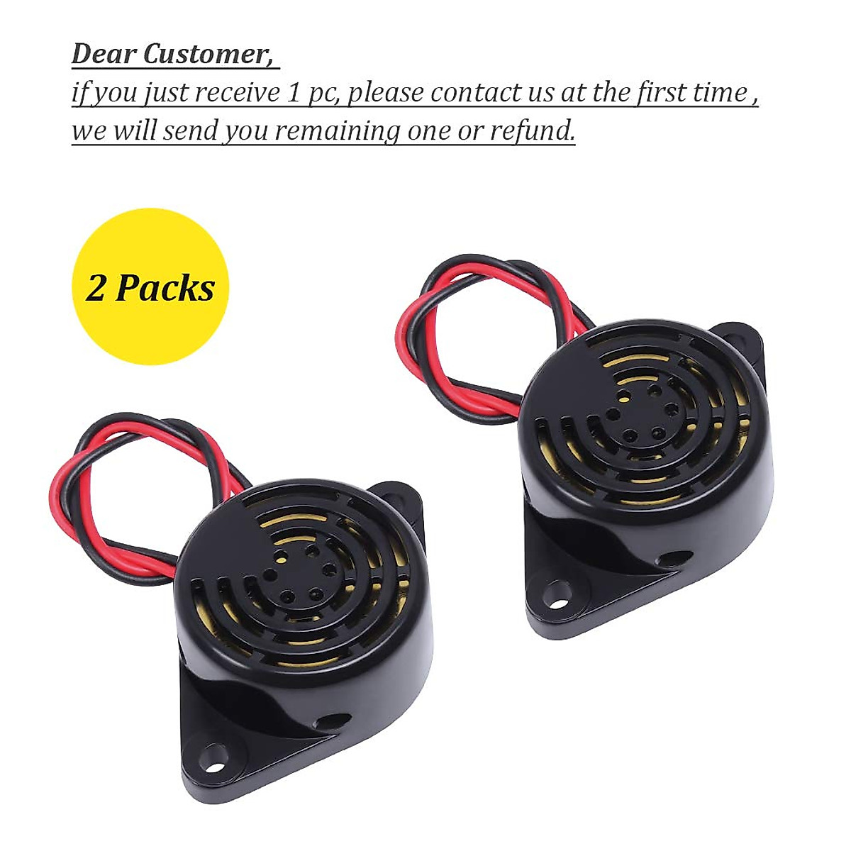 2 PCS Piezo Buzzer, Icstation Buzzer Alarm 12V Electronic Beep Buzzer 100dB Piezo Alarm Siren Continous Sound for Motorcycle Golf Cart Vehicles Car Alarm