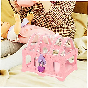 Operitacx Girl 3pcs Box Treasure Chest Pink Storage Box Plastic