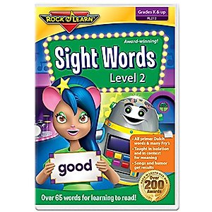 Sight Words Level 2 DVD by Rock 'N Learn: 65+ words includes all primer Dolch words and many Fry words