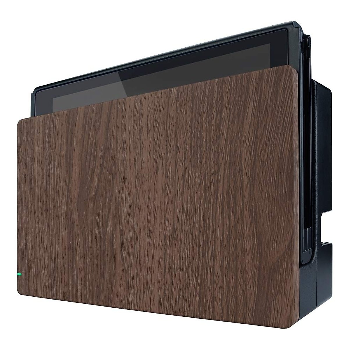 eXtremeRate Custom Soft Touch Grip Faceplate for Nintendo Switch Dock, Wood Grain Patterned DIY Replacement Housing Shell for Nintendo Switch Dock - Dock NOT Included