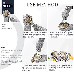 WENDOM Oyster Shucking Knife Pakka Wood Handle Oyster Shucker Opener Tool with Full Tang Blade, 2Knives+ Leather Sheath+Cut Resistant Gloves