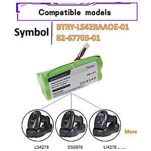 Youejoeq (10-Pack) Replacement Battery for Symbol LS4278 LS4278-M DS6878 DS6878-SR 82-67705-01 BTRY-LS42RAAOE-01 Barcode Scanner Battery 700mAh 3.6V - 3.7V NiMH