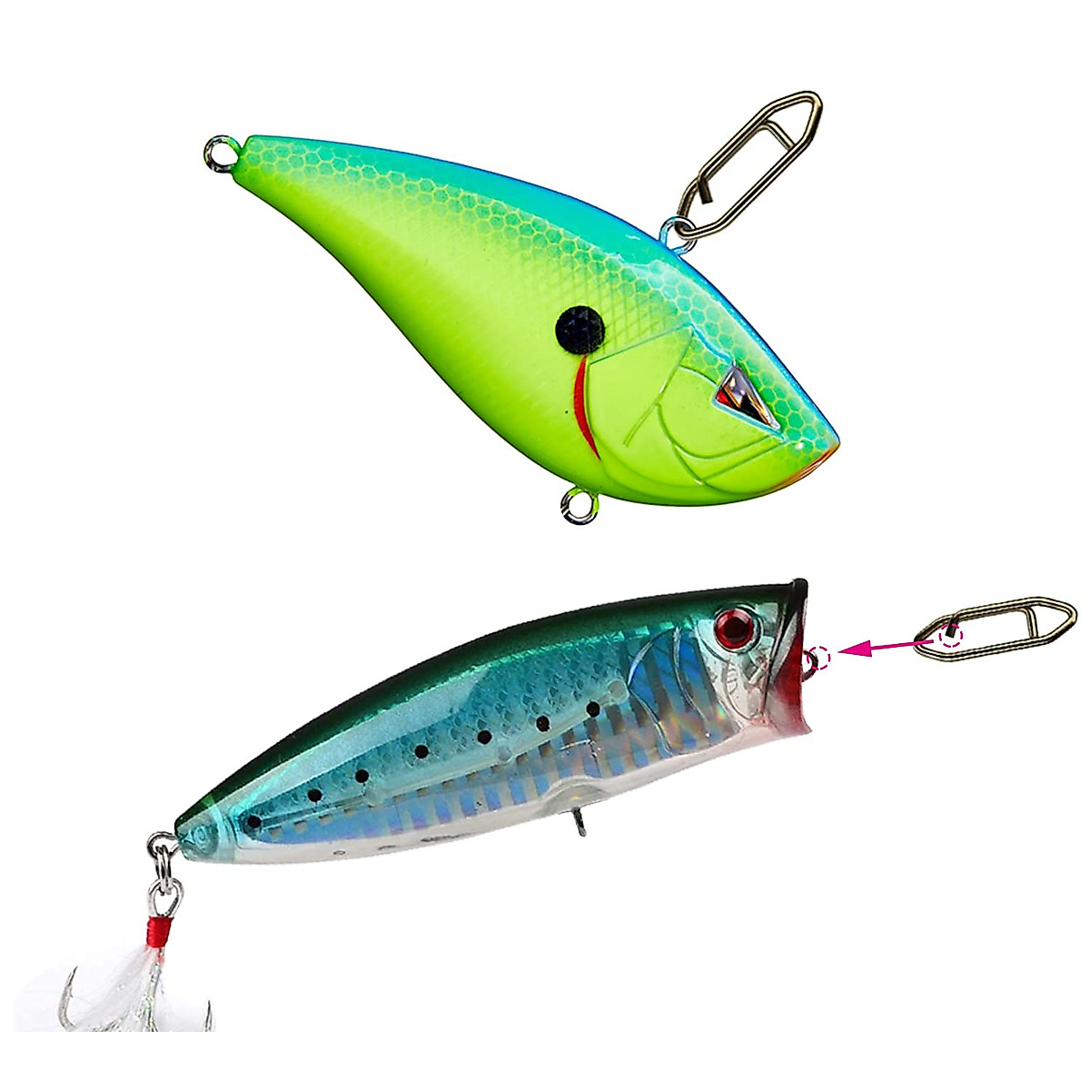 Fishing Clips snap Quick Change Lures Fast Link Quick Snap Crankbait Snap Tackle Stainless Steel Power Fishing Clip Lure Connector size M
