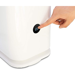 ULTTY Bladeless Tower Fan and Air Purifier in one, Bedroom Fan with HEPA Filter Smoke Dust Pollen Dander, 42.5" Oscillating Tower Fan with Remote, Touch, 8H Timer, White