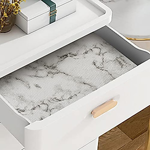 Drawer and Shelf Liners for Kitchen Cabinets Non Slip Marble Shelf Paper Non-Adhesive Strong Grip Cabinet Liners for Shelves Waterproof Drawer Liners for Bedroom Dresser, Cupboard, Desk, Easy to Clean