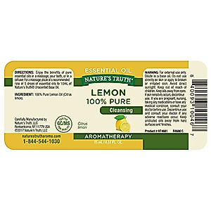 Nature's Truth Vitamins Essential Oil, Lemon, 0.51 Fluid Ounce