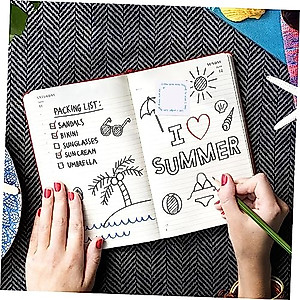 VILLCASE 2pcs Seal Decorative Wood Photo Album Scrapbook Seal Stamp Retro Decor Wooden Stamps Blue Decor Scrapbook Stamp DIY Seal Students Stationery Rubber Simple Hand Account