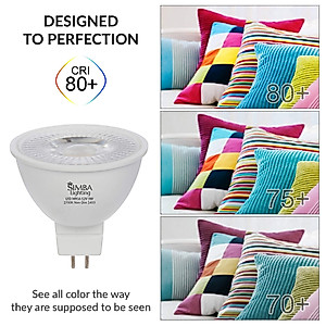 Simba Lighting LED MR16 5W 12V Light Bulb (6 Pack) 35W to 50W Halogen Spotlight Replacement for Landscape, Accent, Track Lights, Desk Lamps, FWM C EXN, GU5.3 Bipin Base, 2700K Warm White, Not Dimmable