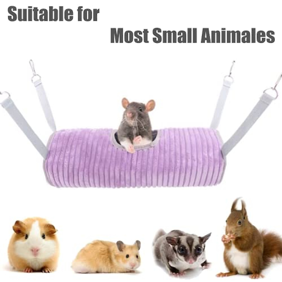 Bangminda Small Animal Hammock Ferret Hammock Hammock Tunnel Hamster Squirrel Sugar Slingshot Guinea Pig Ferret Accessories Hanging Hiding Tunnel Tube Toy for Cage