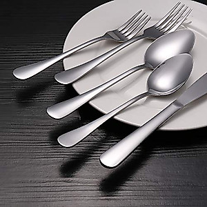 CIYOUTTO Silverware Set Flatware set ,20-Piece Service for 4,Kitchen Eating Utensils Set Stainless Steel Tableware Cutlery, Includes Dinner Knife/Fork/Spoon/Teaspoon/Salad Fork (Silver)