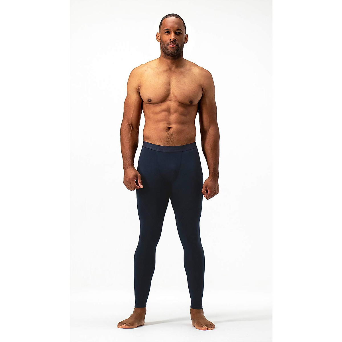 DEVOPS Men's Thermal Compression Pants, Athletic Leggings Base Layer Bottoms (2 Pack) (Small, Black/Navy)