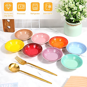 Ramede 24 Pcs Ceramic Dipping Bowls 3.5 oz Soy Sauce Dishes Terracotta Pinch Bowl Small Condiments Server Dish for Cooking Prep, Sushi, Sauce, Snack, Tea Bags and Soy, 8 Colors