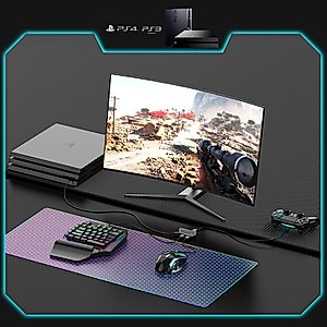 Joso Keyboard Mouse Adapter for Nintendo Switch, Wired Keyboard and Mouse Converter for Xbox One, Xbox Series X/S, PS4/PS3 with OTG Adapter/Keys Mapping Play FPS, TPS, RTS Games