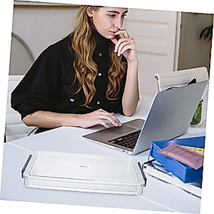 Didiseaon A4 File Organizer Board Game Storage Multifunctional Desk Organizer Plastic Desk Shelf Document Holder Case Clear File Case Desktop File Case Cosmetic Storage Box The Pet Student