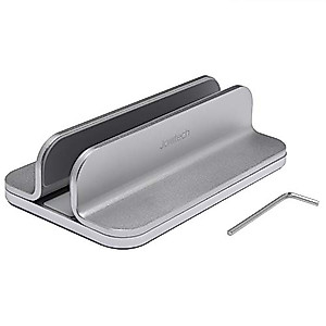 JOKItech Aluminum Laptop Vertical Stand Organizer, Sturdy Laptop Computer Holder Desktop Stand Compatible with New Retina Apple MacBook Pro/Air, Mac Mini, Apple TV and iPad Pro -Silver