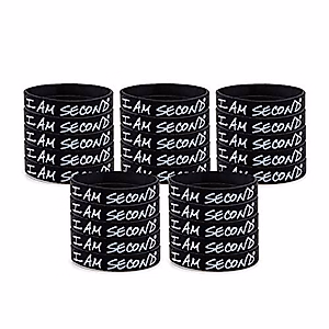 I Am Second 25-Pack Classic Adult Black Silicone Wristbands