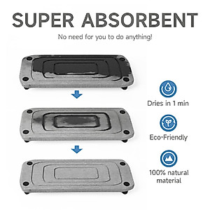 Homusthave Sink Caddy Instant Dry Sink Organizer, Sponge Holder for Kitchen Sink, Diatomaceous Earth Fast Drying Stone Sink Tray for Kitchen Bathroom Countertop, Linen Gray