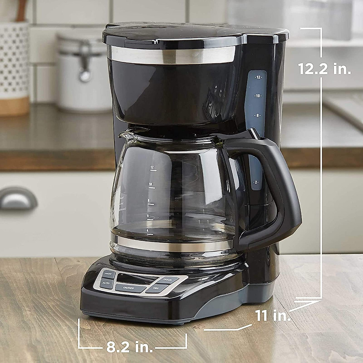 Nozaya 12-Cup Countertop Coffee Maker - Programmable Coffee Machines, Easy to Use & Clean(Black)