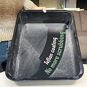 Shichic - Premium Stainless Steel Litter Box - Odor-Resistant Metal Cat Litter Box with Non-Stick Coating - Durable, Easy-Clean Litter Pan - Standard Size - 20" L x 13.8" W x 3.8" H, Includes Scoop