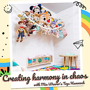 Mia Weaver Stuffed Animals Jumbo Toy Storage Hammock (Mesh 2 Packs, White)