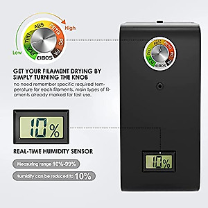 【EIBOS Official】3D Printer Filament Dryer Easdry Box with Fan, Adjustable Temperature, Humidity Control & Spool Holder, Compatible with 1.75mm 2.85mm 3.00mm Nylon, PLA, ABS