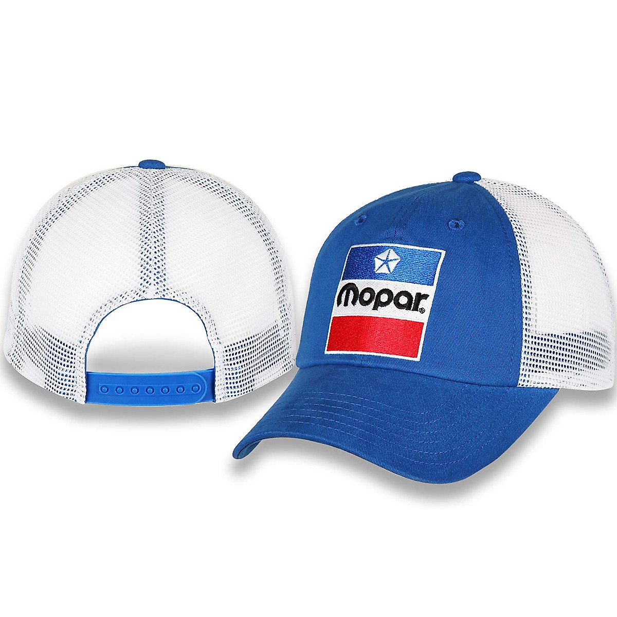Mopar Royal Blue Brushed Twill with Mesh Back Unstructured Hat with Snap Back Closure