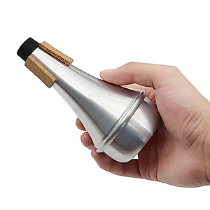 Kuylive 3 Pack Trumpet Mouthpiece (3C 5C 7C) with Lightweight Aluminum Practice Trumpet Mute Silencer Fit for Yamaha Bach Conn King Replacement Musical Instruments Accessories, Silver