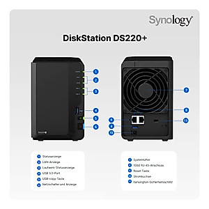 Synology DS220+ 2-Bay 2GB RAM, Dual-Core 2Ghz, 16TB Bundle with 2X 8TB Seagate IronWolf