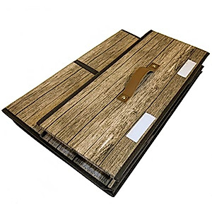 Double Compartment X-Large Collapsible Multi-Use Storage Bins with Dual Lids, Fold-up Cloth and Home Décor Dual Space Storage Caddy Box, Two Compartment Closet Chest (Pack of 2, Reclaimed Wood)