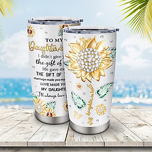 GwaLod Daughter in Law Gifts, Gifts for Daughter in Law, Daughter in Law Gifts from Mother in Law, Future Daughter in Law Birthday Gifts 20oz Tumbler 1Pc, Unique Birthday Gifts for Daughter in Law