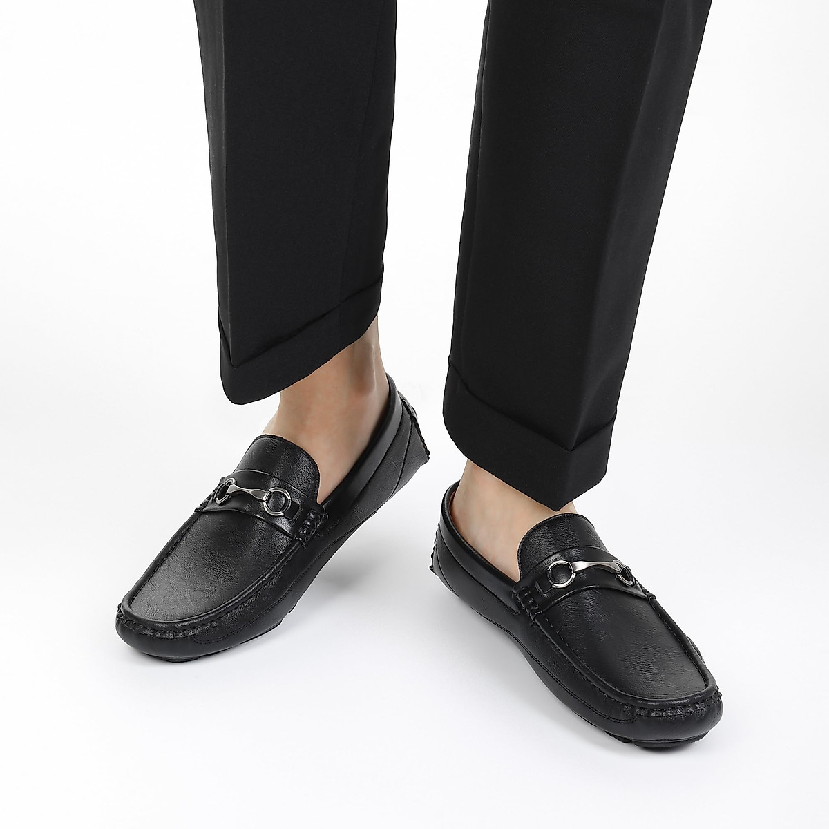 Bruno Marc Men's Black Driving Moccasins Penny Loafers Slip on Loafer Shoes Size 15 BM-Pepe-3