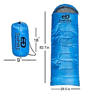 Sleeping Bag for Adults, Kids, Cold - Designed for 4 Season Weather Spring Summer Winter Fall – Lightweight and Waterproof Camping Equipment – for Hiking, Backpacking, Trekking, Outdoor