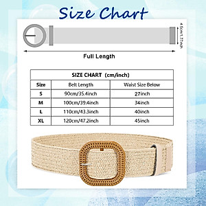XZQTIVE Women Elastic Wide Belt - Fashion Summer Straw Imitate Woven Elastic Stretch Waist Band Boho Beach Dress Belts(1-Beige, Fit waist size below 34 inch)