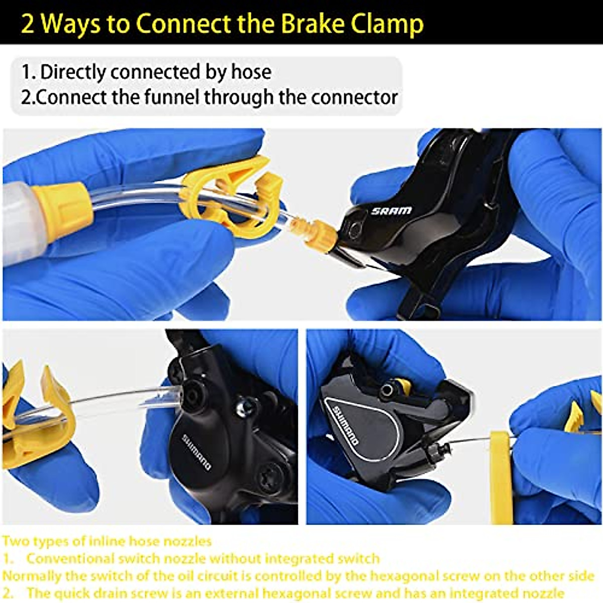 Bike Brake Bleed Kit, Bicycle Bleeder Hydraulic Disc Brake Bleed Kit Tool for SHIMANO, TEKTRO Hydraulic Disc Brakes, Including High Performance Mineral Brake Fluid