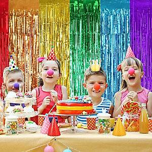 TONIFUL 2Pcs Rainbow Door Streamers,Rainbow Party Photo Booth Backdrop Metallic Streamers Rainbow Foil Fringe Curtains for Birthday,New Year,Bachelorette,Graduation Party Streamers Decoration