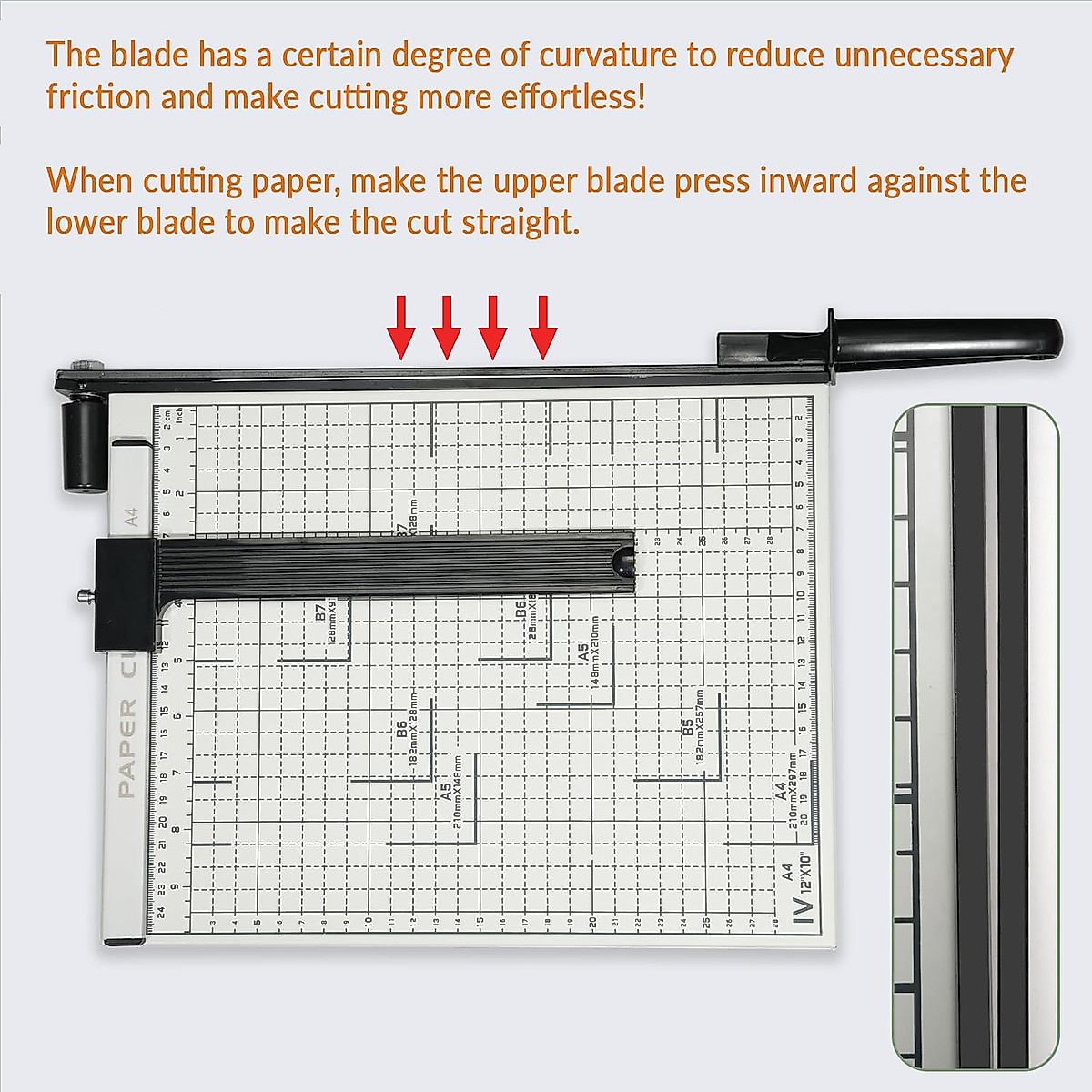 Optomni 12-Inch Paper Cutter, Heavy Duty Guillotine Paper Cutter with 10 Sheet Capacity, Ideal Paper Trimmer for Classroom, Cardstock, Art Projects, and Office Use